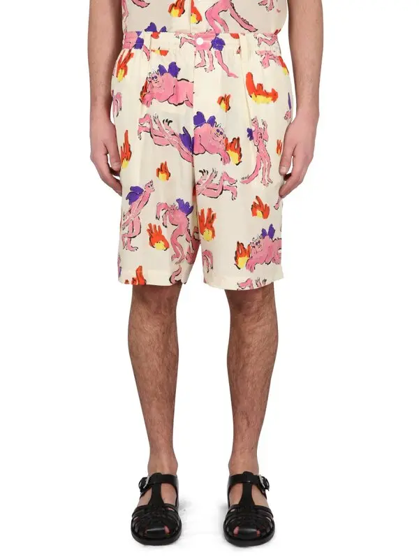 Marni Printed Bermuda Shorts - Cream