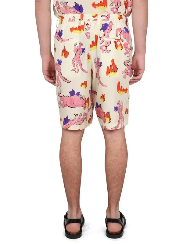 Marni Printed Bermuda Shorts - Cream