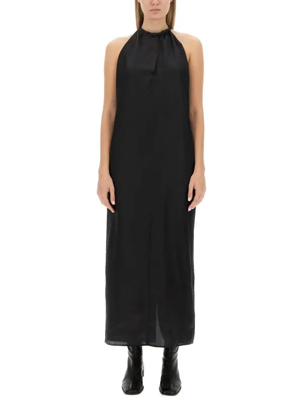 Acne Studios Satin Dress With Buckle Closure - Black