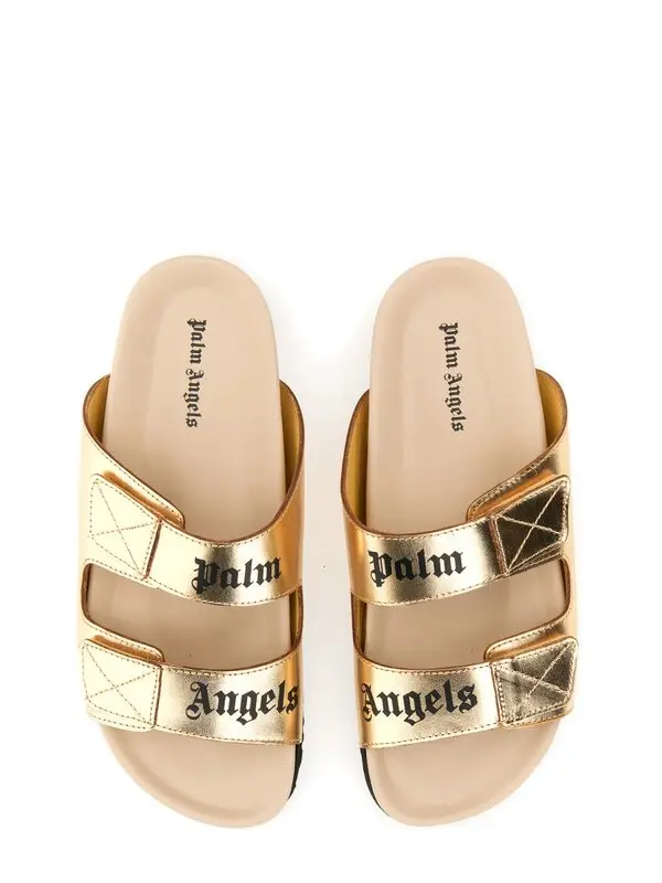 Palm Angels Metallic Logo Slides