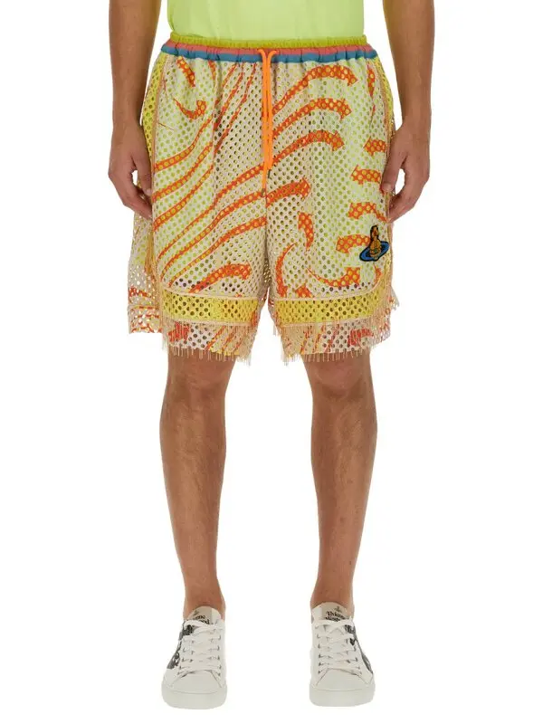 VIVIENNE WESTWOOD Printed Mesh Shorts - Multicolor