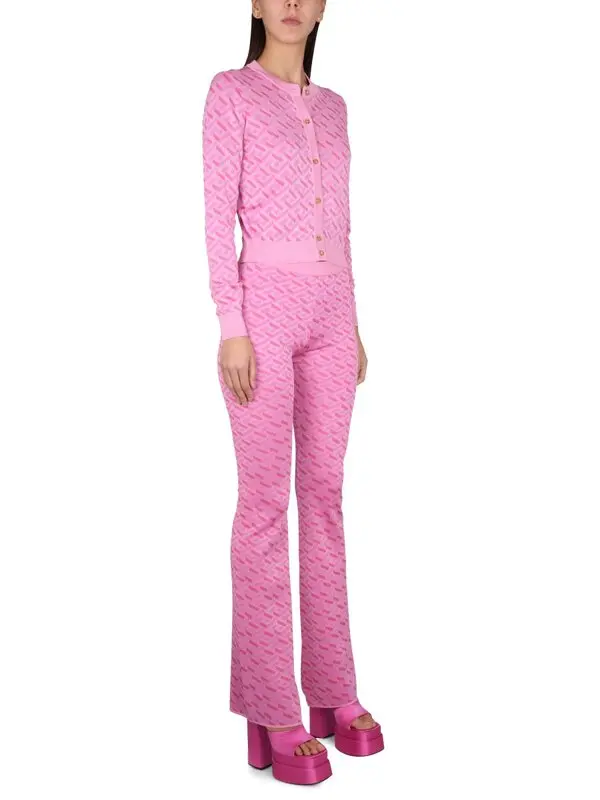 Versace Jacquard Pants With Greek Print