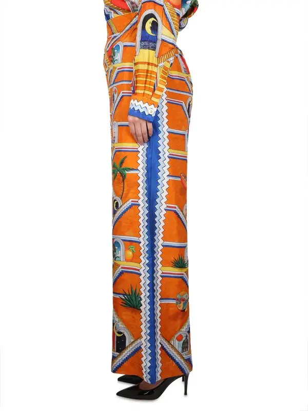 Casablanca Escalier Print Wide Leg Pants