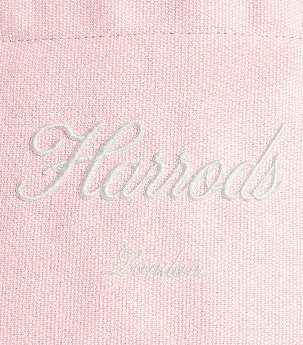 Harrods Cotton Embroidered Logo Tote Bag