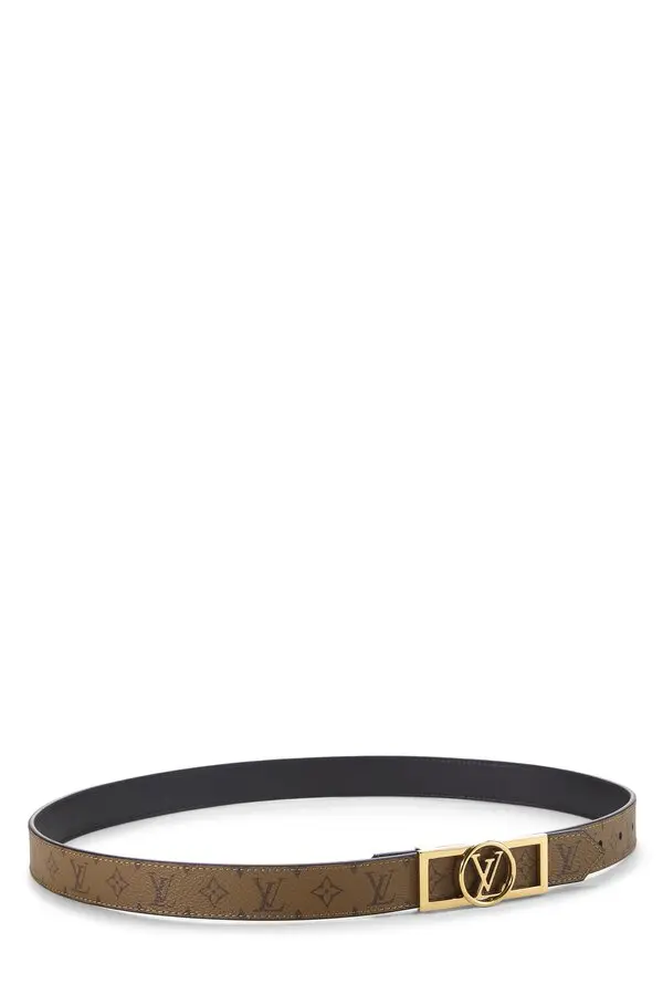 LOUIS VUITTON Monogram Reversed Dauphine Reversible Belt 90/36