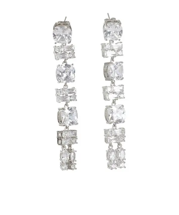 Rabanne Embellished Tassel Earrings - Silver