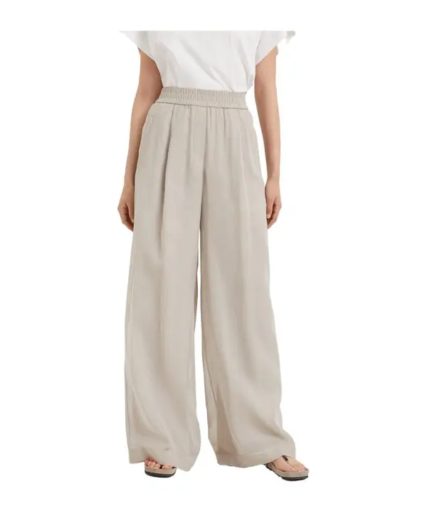 Brunello Cucinelli Elasticated-waist Linen Trousers