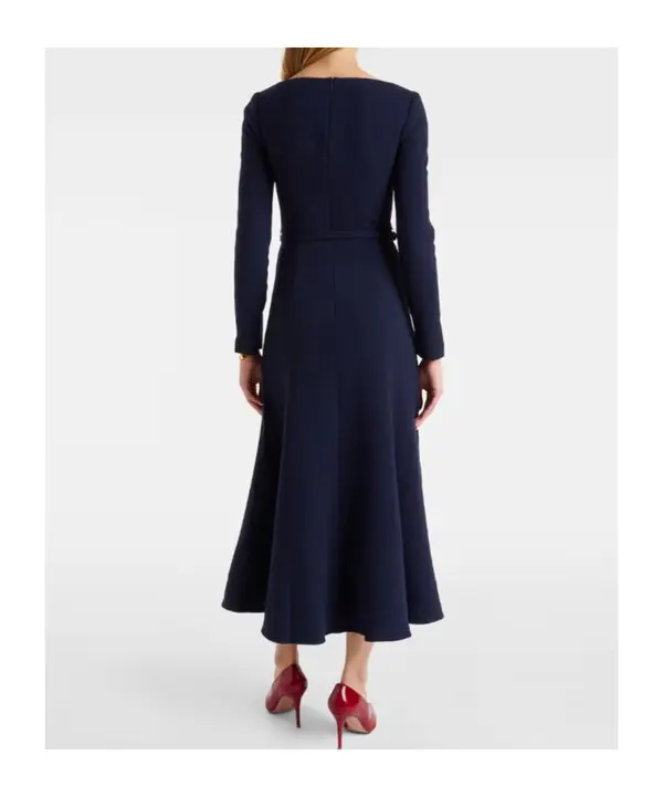 Roland Mouret Belted Wool Crêpe Midi Dress