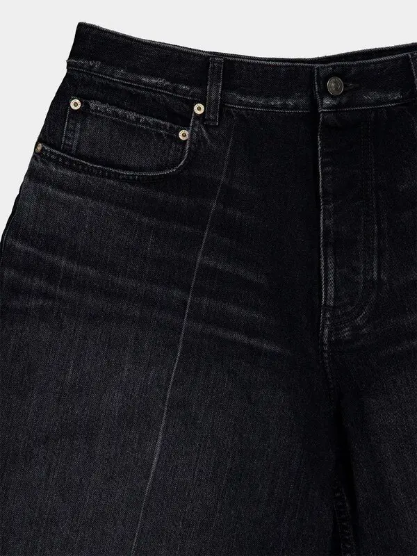Balenciaga Denim Press Shorts - Black