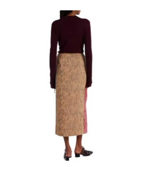 GANNI Lightweight Printed Midi Skirt