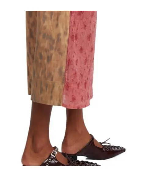 GANNI Lightweight Printed Midi Skirt