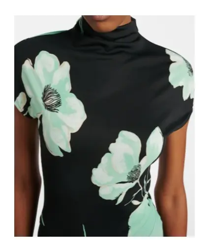 Alaïa Floral Ruched Jersey Maxi Dress