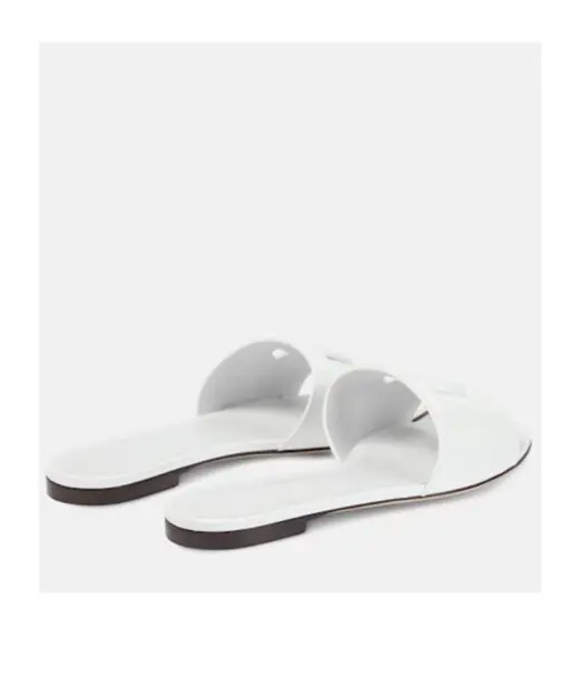 Dolce & Gabbana Logo Cutout Leather Slides