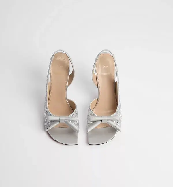 Dior Bow Heeled Slingback Sandal