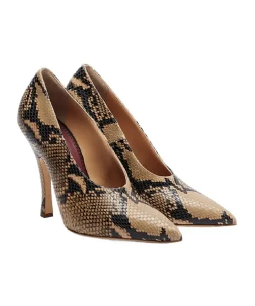 Magda Butrym 115 Snake-effect Leather Pumps - Brown