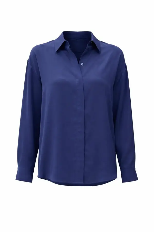 EXQUISE Alexander Long Sleeve Shirt – Navy