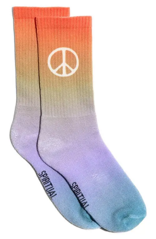 Spiritual Gangster Find Peace Crew Socks - Amethyst/multi
