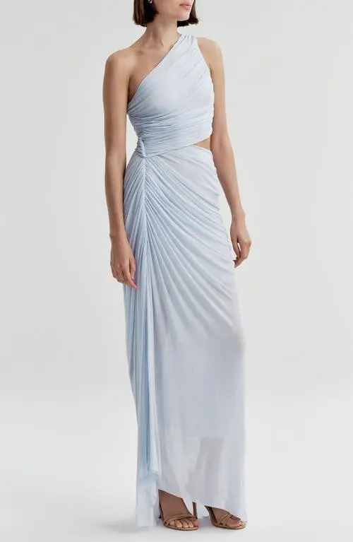 A.L.C. Cleo One-shoulder Asymmetrical Mesh Maxi Dress