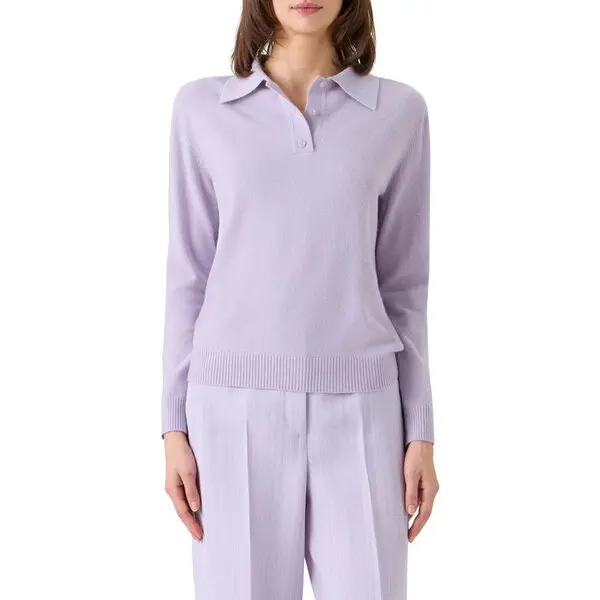 Akris Cashmere Polo Sweater - Malva