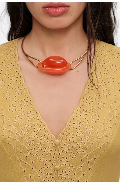 Bimba Y Lola Resin Seashell Choker Necklace