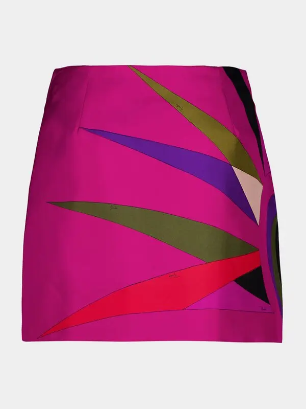 Emilio Pucci Hawaiian Print Silk Wrap Mini Skirt