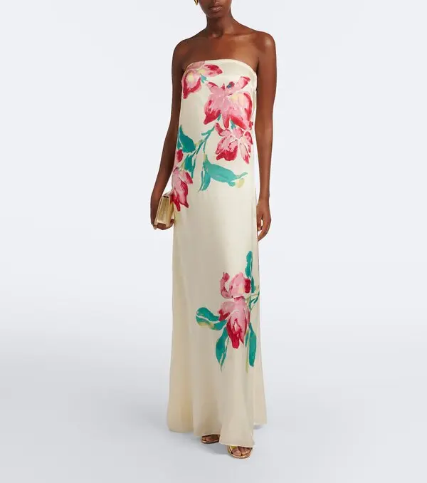 Rebecca Vallance Sunblush Floral Silk Maxi Dress