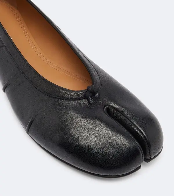 MAISON MARGIELA Tabi Leather Ballet Flats - Black