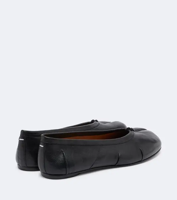 MAISON MARGIELA Tabi Leather Ballet Flats - Black