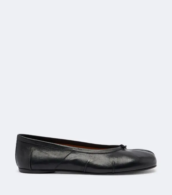 MAISON MARGIELA Tabi Leather Ballet Flats - Black