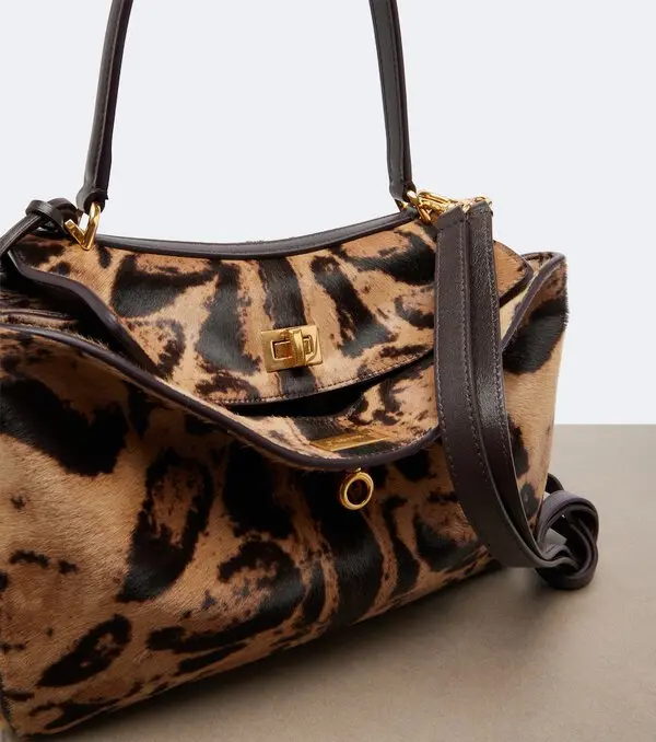 Balenciaga Rodeo Small Calf Hair Top-handle Bag - Beige