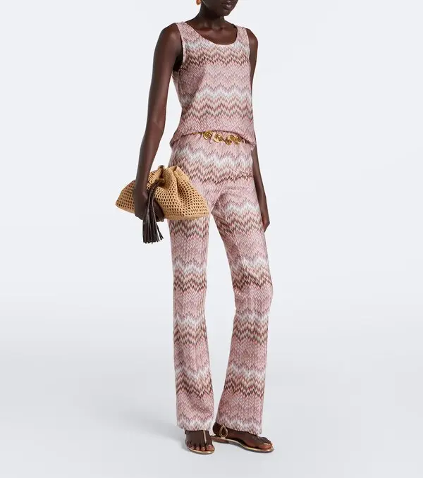 Missoni Zigzag High-rise Flared Pants - Pink