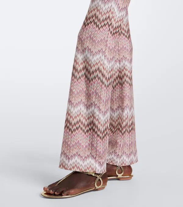 Missoni Zigzag High-rise Flared Pants - Pink