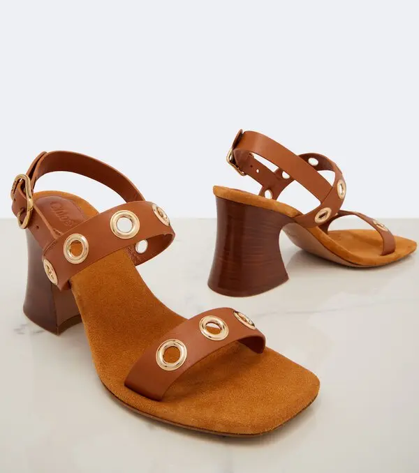 Chloé Embellished Leather Sandals