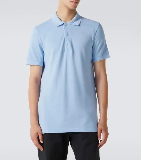 TOM FORD Pique Polo Shirt - Blue