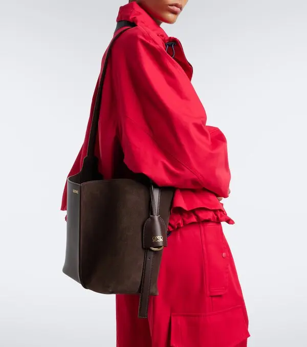 Loewe Bilbao Medium Leather Bucket Bag - Brown