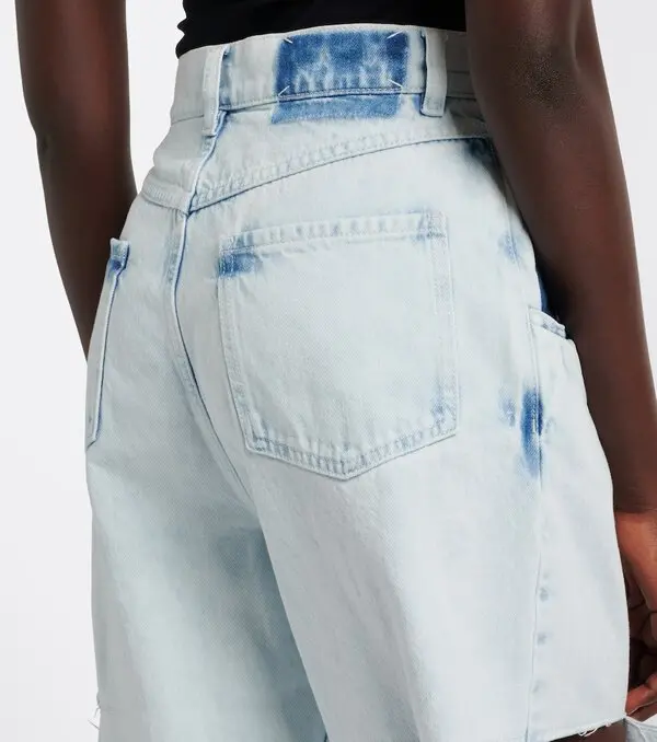 MAISON MARGIELA Cutout Barrel-leg Jeans In Bleached Indigo - Blue