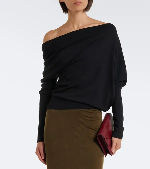 TOM FORD Off-shoulder Wool And Silk Sweater