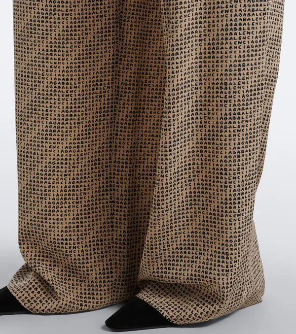 Balenciaga Logo Silk Pajama Pants