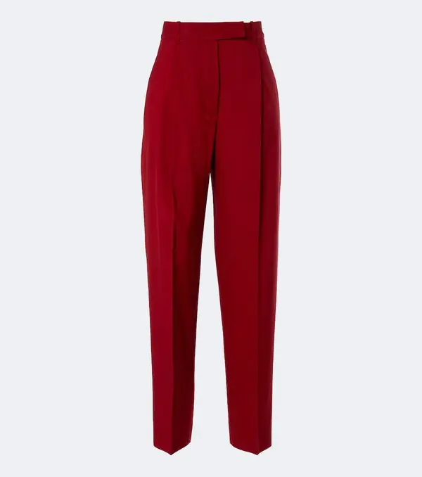 RÓHE Virgin Wool Tape Pants In Carmine