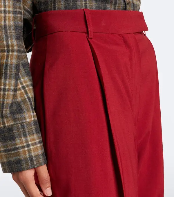 RÓHE Virgin Wool Tape Pants In Carmine
