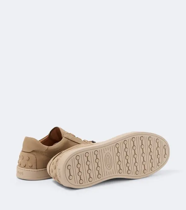 TOD'S Suede Lace-up Sneakers - Beige