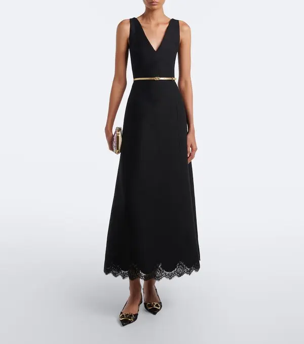Valentino Garavani Vlogo Lace Slingback Pumps - Black