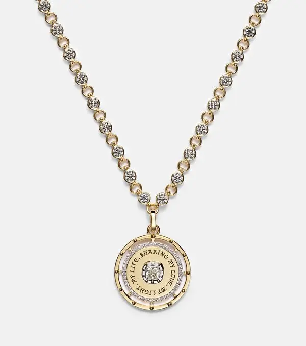 FOUNDRAE Lovestruck Commitment 18kt Yellow Pendant Necklace With Diamonds