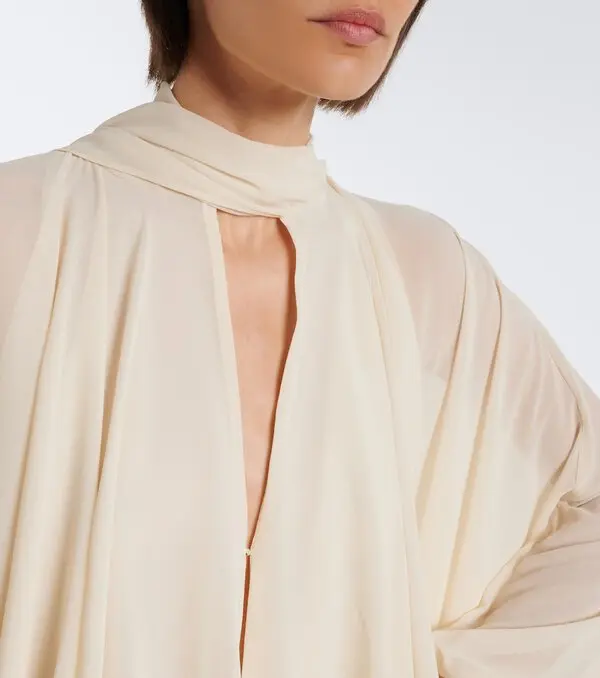 DE LA VALI Maite Draped Chiffon Mini Dress