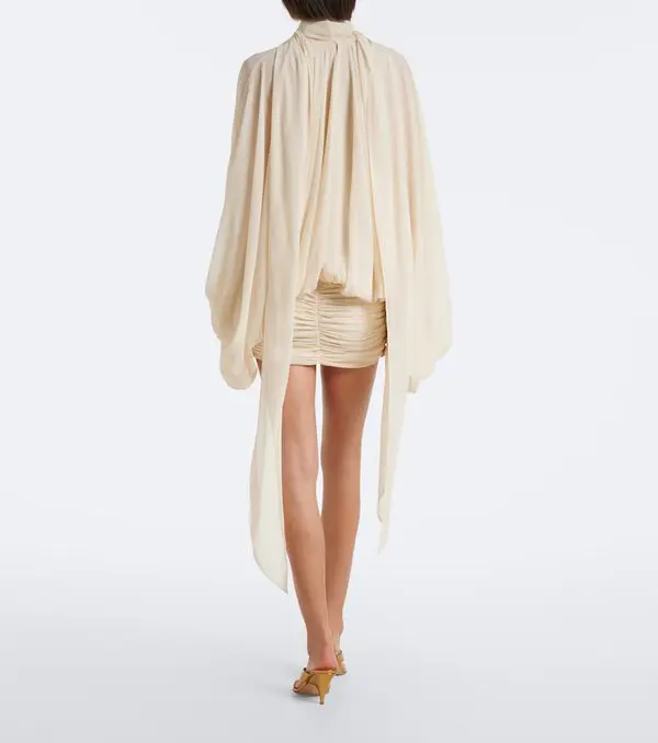 DE LA VALI Maite Draped Chiffon Mini Dress