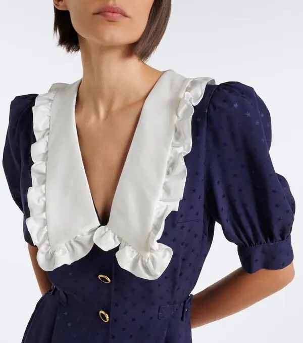 Alessandra Rich Belted Silk Jacquard Mini Dress