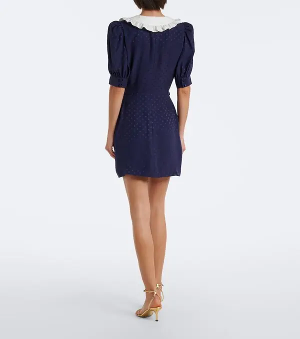 Alessandra Rich Belted Silk Jacquard Mini Dress