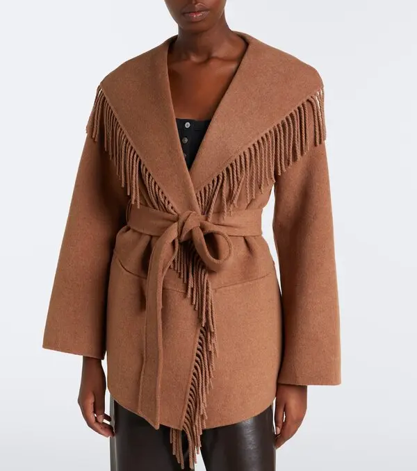 Simkhai Rowen Wool-blend Jacket With Fringe Detail