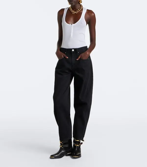 Isabel Marant Étoile Oriane Barrel-leg Jeans In Faded - Black