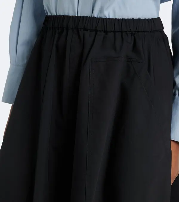 Vince Cotton Blend Midi Skirt